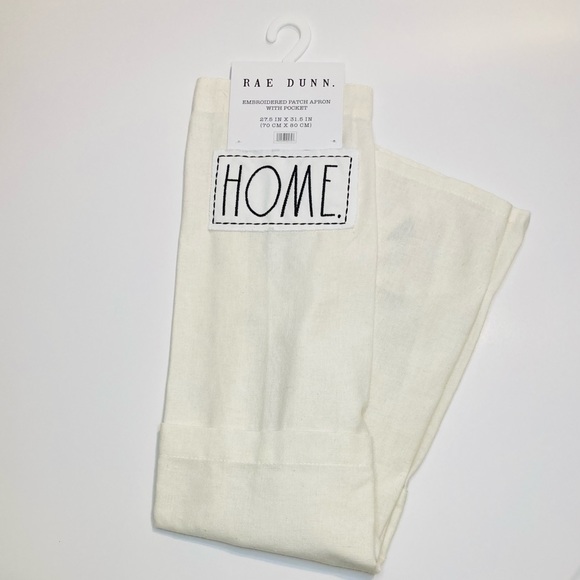 Rae Dunn | Other | Rae Dunn Home Apron Ivory With Black Letters Nwt ...